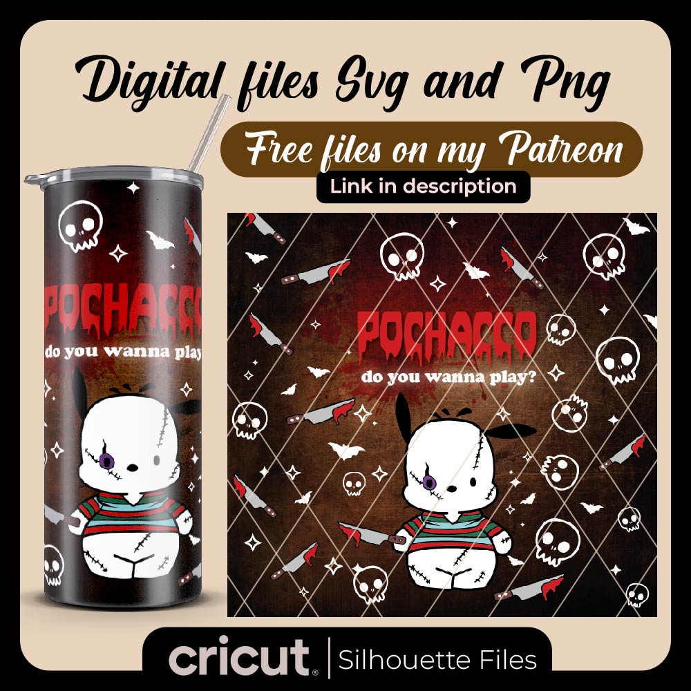 Pochacco chucky svg y png, Tumbler 40oz, 20oz, 17oz, Libbey 16oz, stan ...