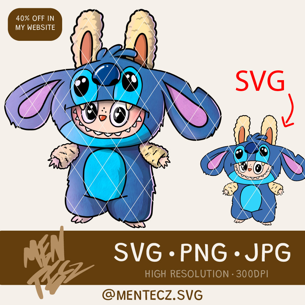 Download Labubu Stitch PNG & SVG | High-Quality Files – MenteczSVG