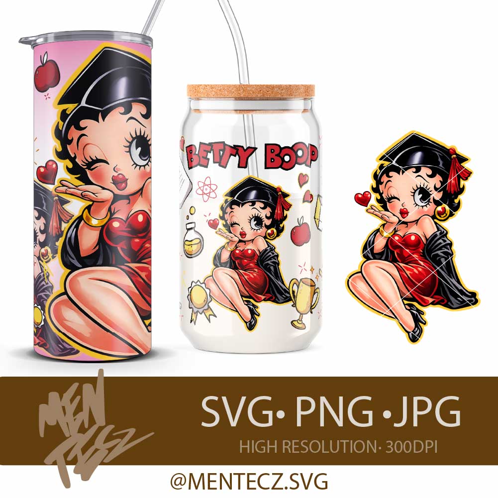 Betty Boop Graduation PNG – Class of 2026 Cute Graduate Girl Design, W ...