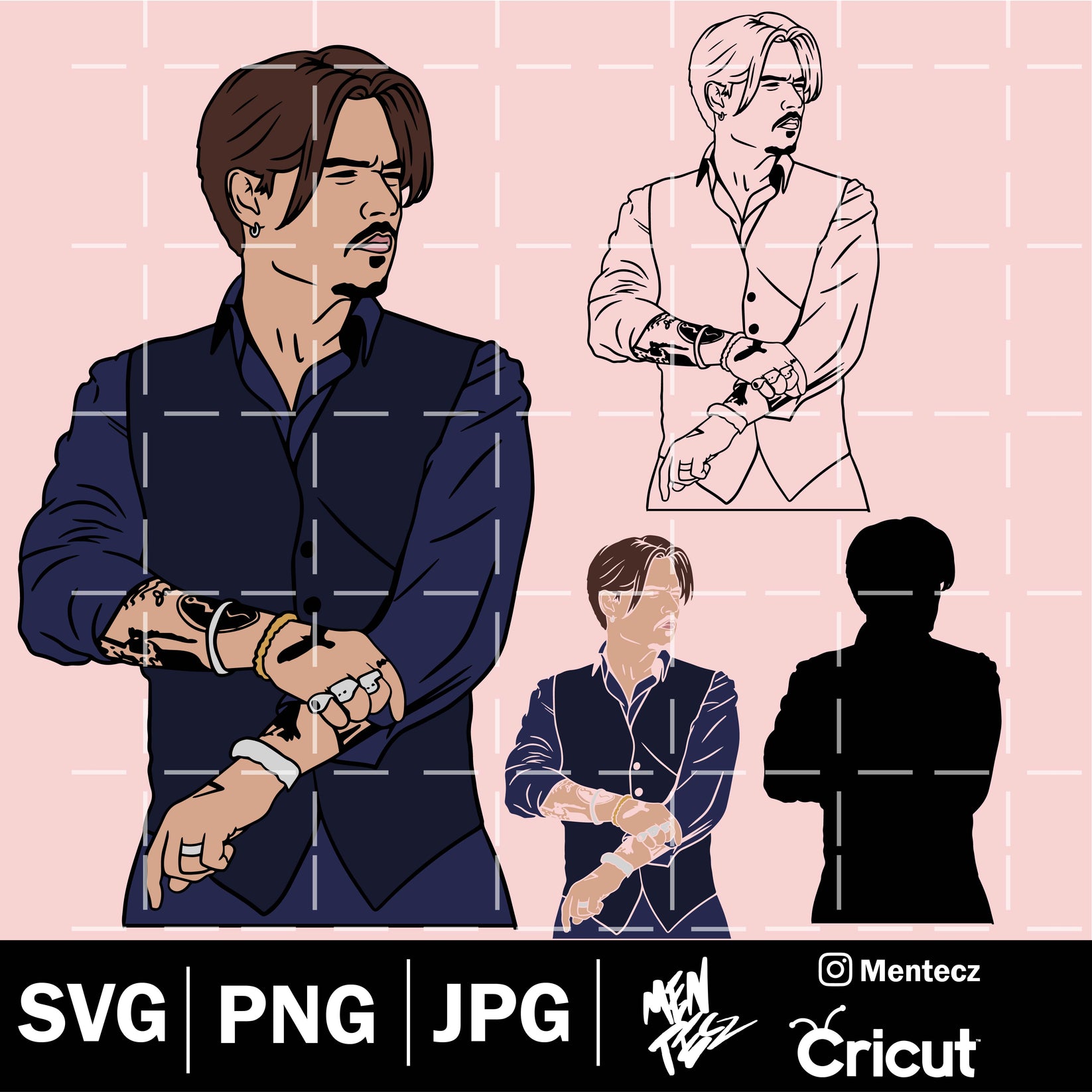 Johnny Depp svg, png, jpg, eps and Ai/ For Cricut – MenteczSVG
