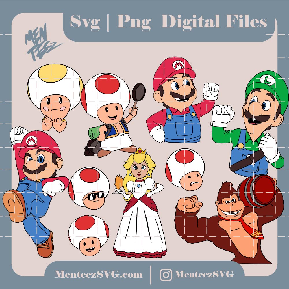 Mario bros Bundle SVG, PNG and jpg, super mario svg, la pelicula, the ...